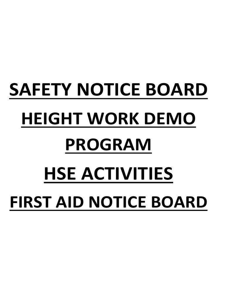 Safety Notice Board | PDF
