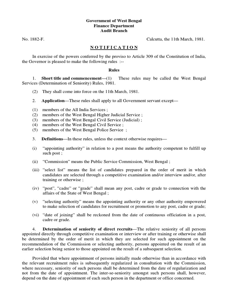 Seniority Rules PDF | PDF | Civil Service | Public Law