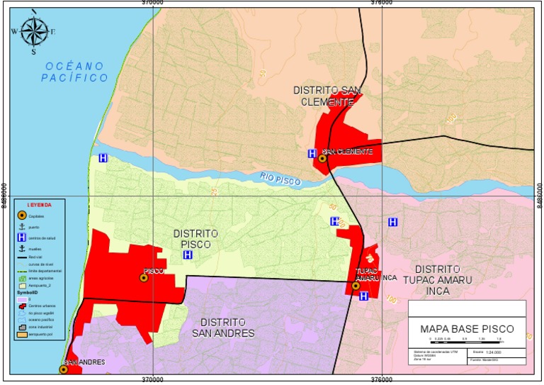 Mapa Base Pisco | PDF | Cartografía | Geografía
