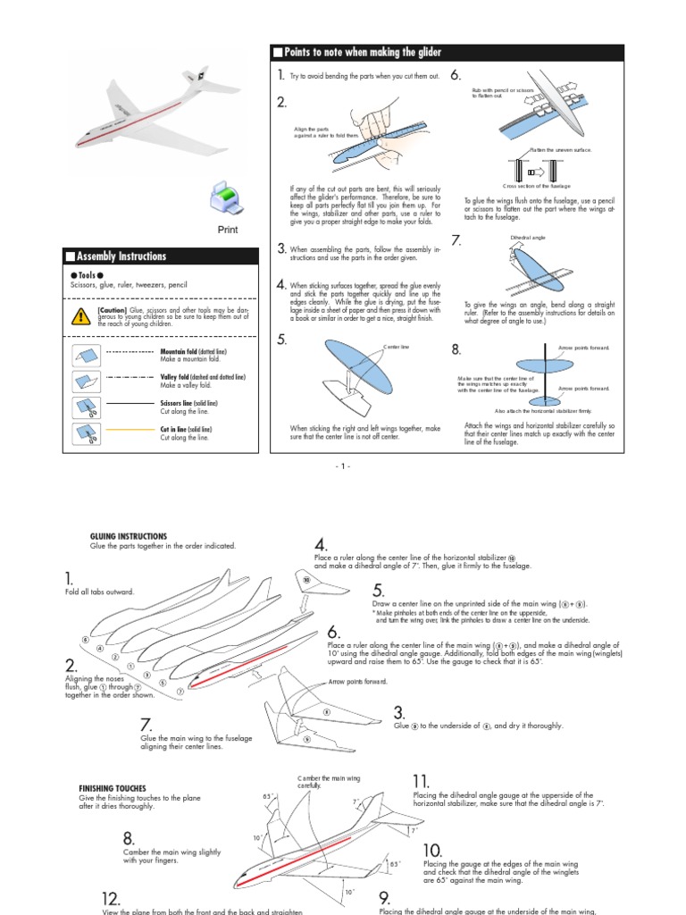 Points To Note When Making The Glider: Print | Download Free PDF ...