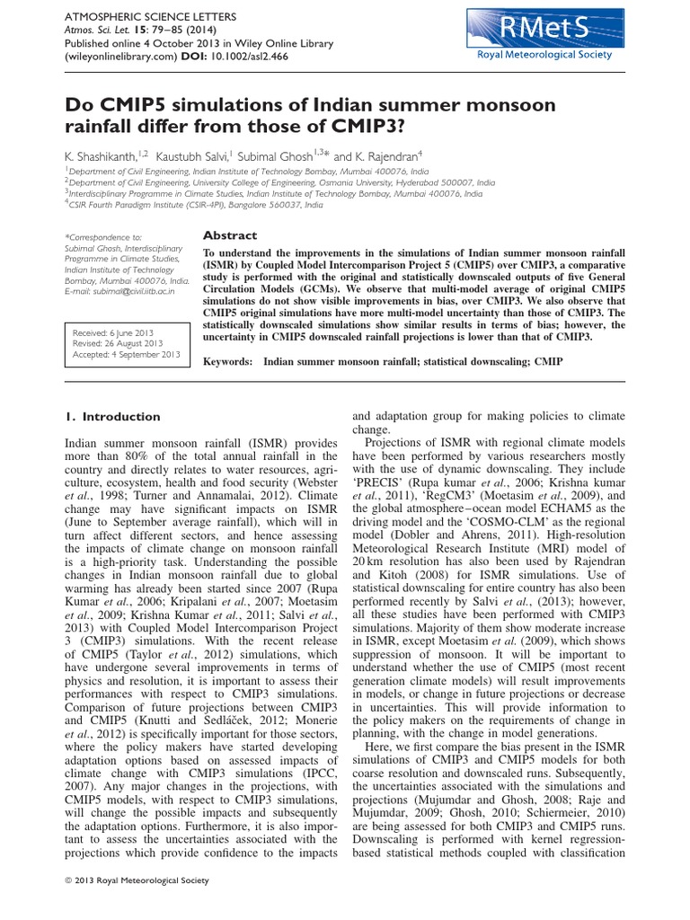 Atmospheric Science Letter | PDF | General Circulation Model ...
