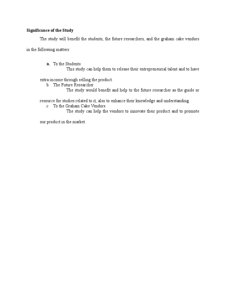 Significance of The Study | PDF