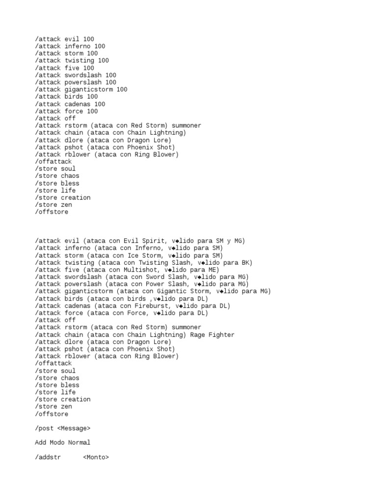 Comandos Mu | PDF | Ocio | Informática y tecnología de la información