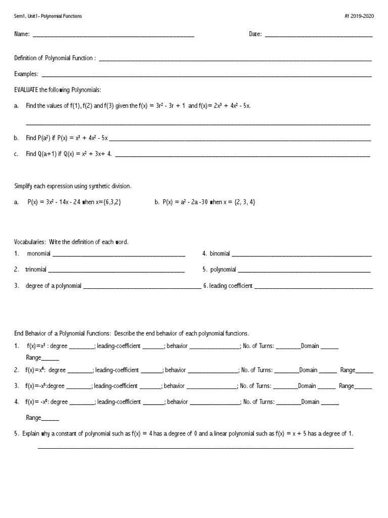 Polynomial Functions and Equations | PDF | Polynomial | Mathematics Of Computing