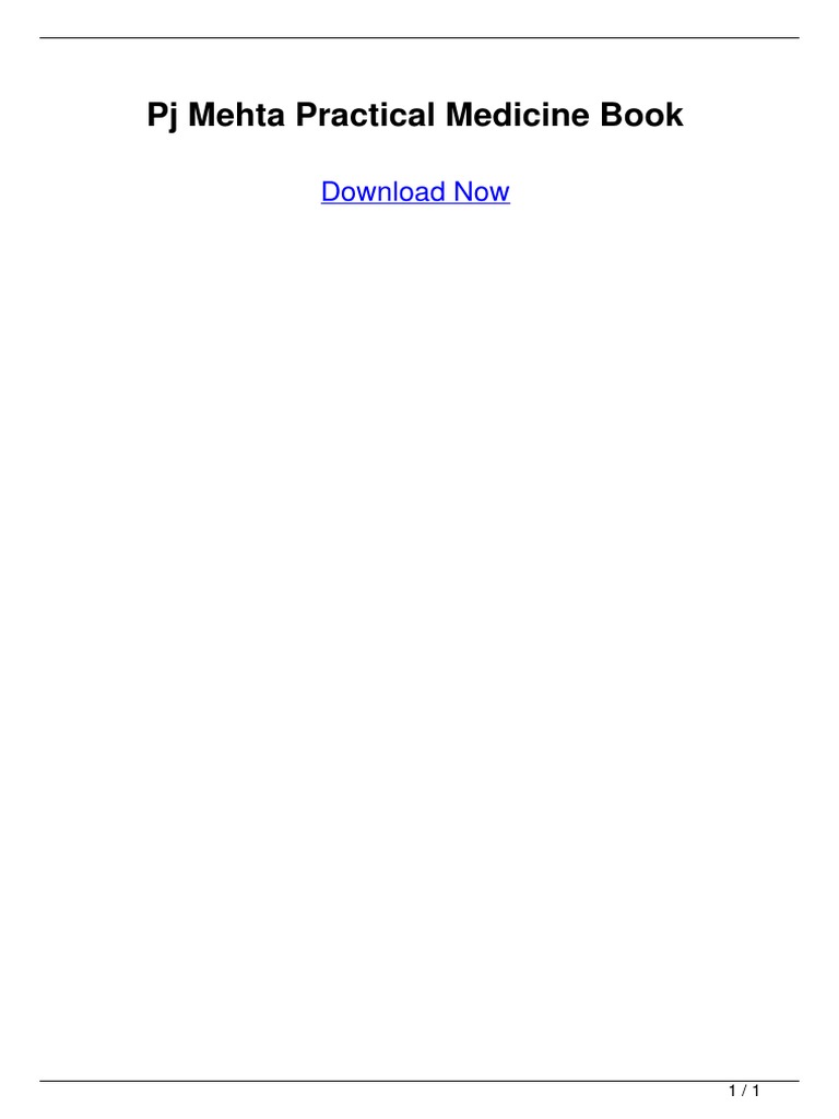 PJ Mehta Practical Medicine Book: Download Now | PDF