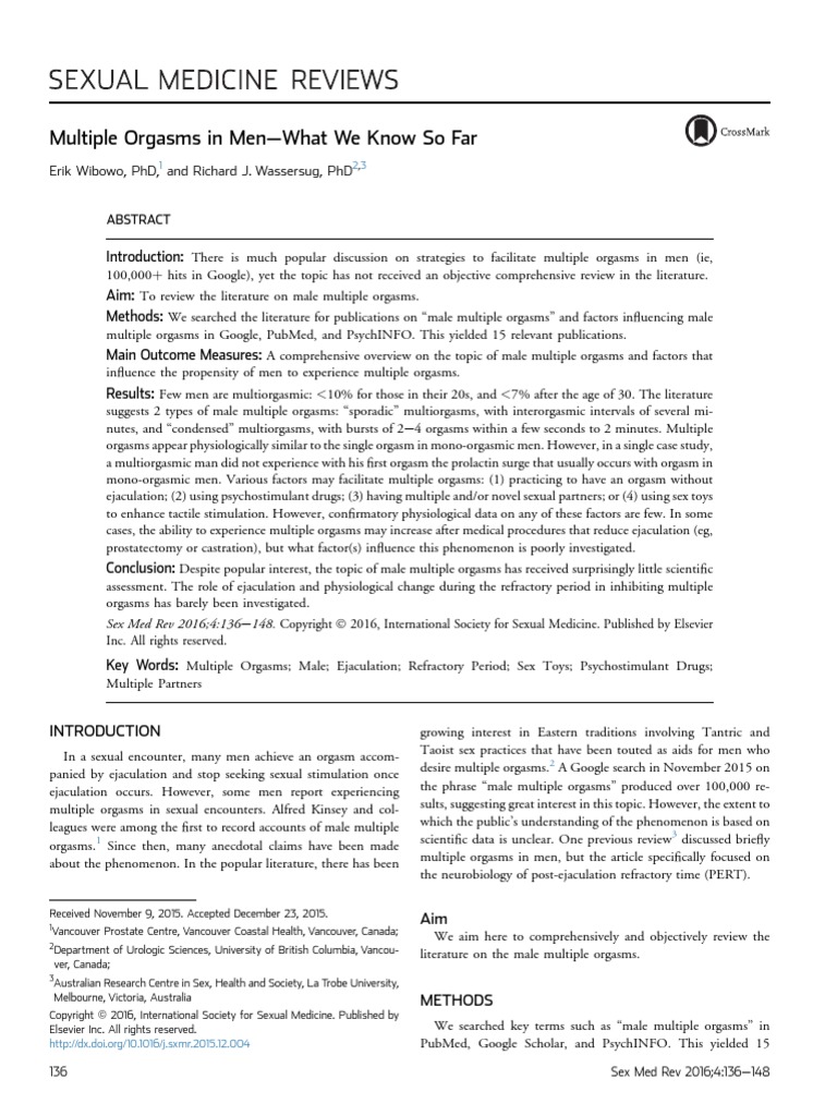 05 Multiple Orgasms in Men-What We Know So Far | PDF | Orgasm | Ejaculation