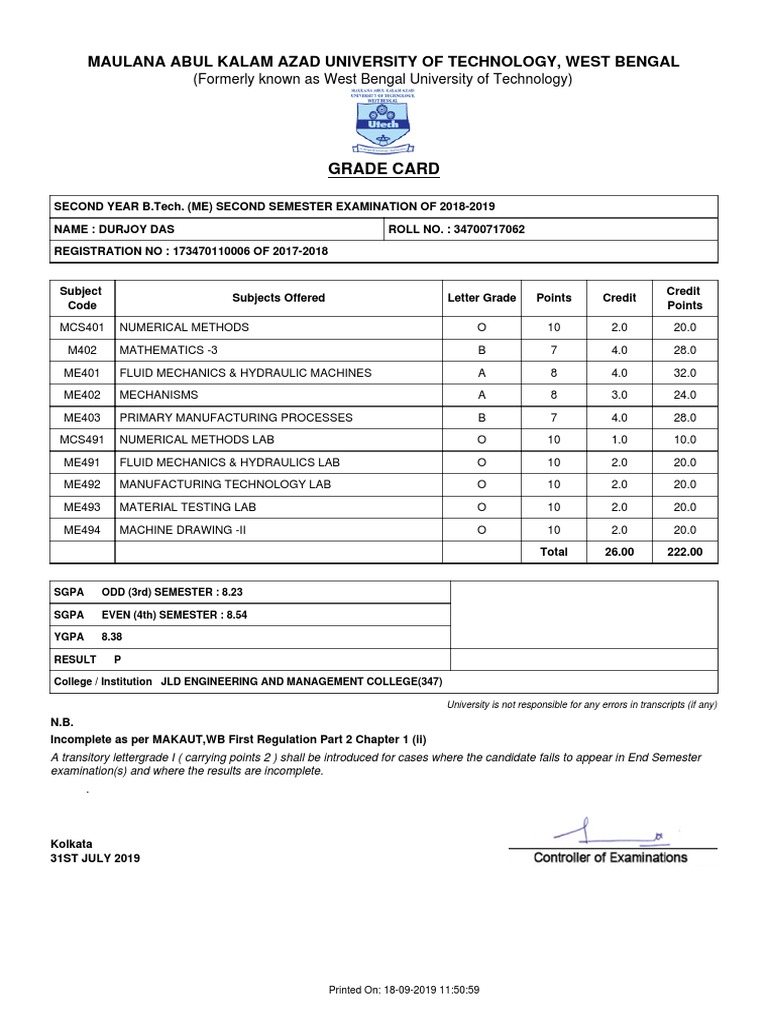 Marksheet PDF | PDF | Engineering