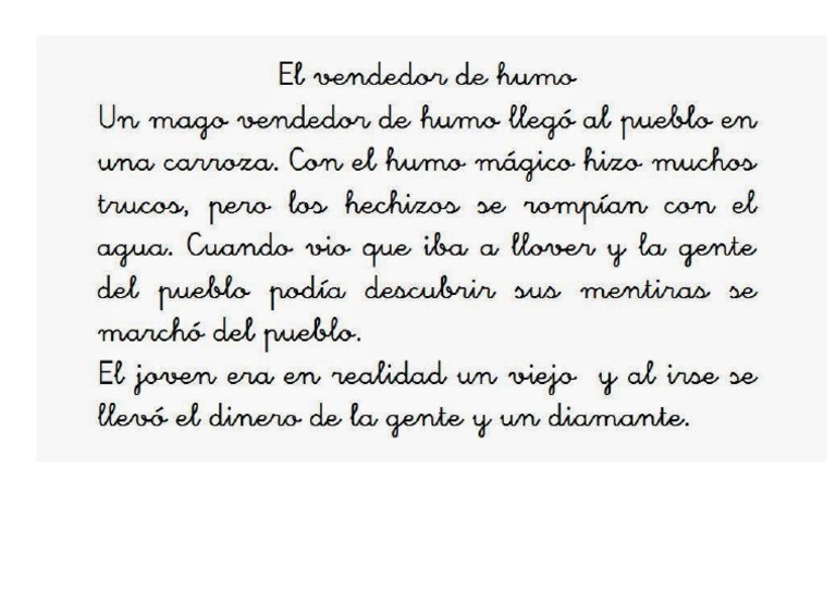 El Vendedor de Humo Cuento | PDF