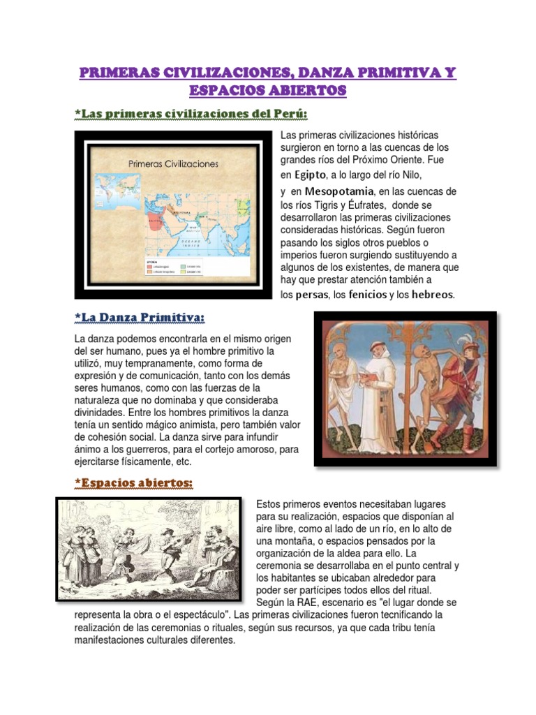 Danza Primitiva en Civilizaciones Antiguas | PDF | Bailes | Ballet