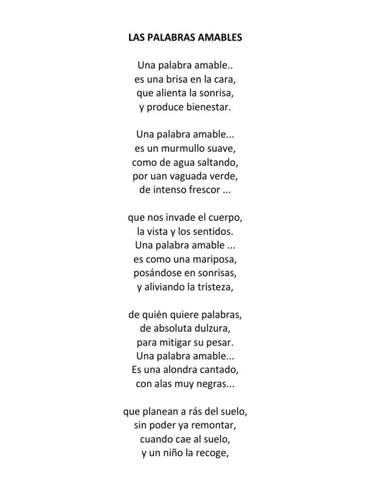 Las Palabras Amables | PDF