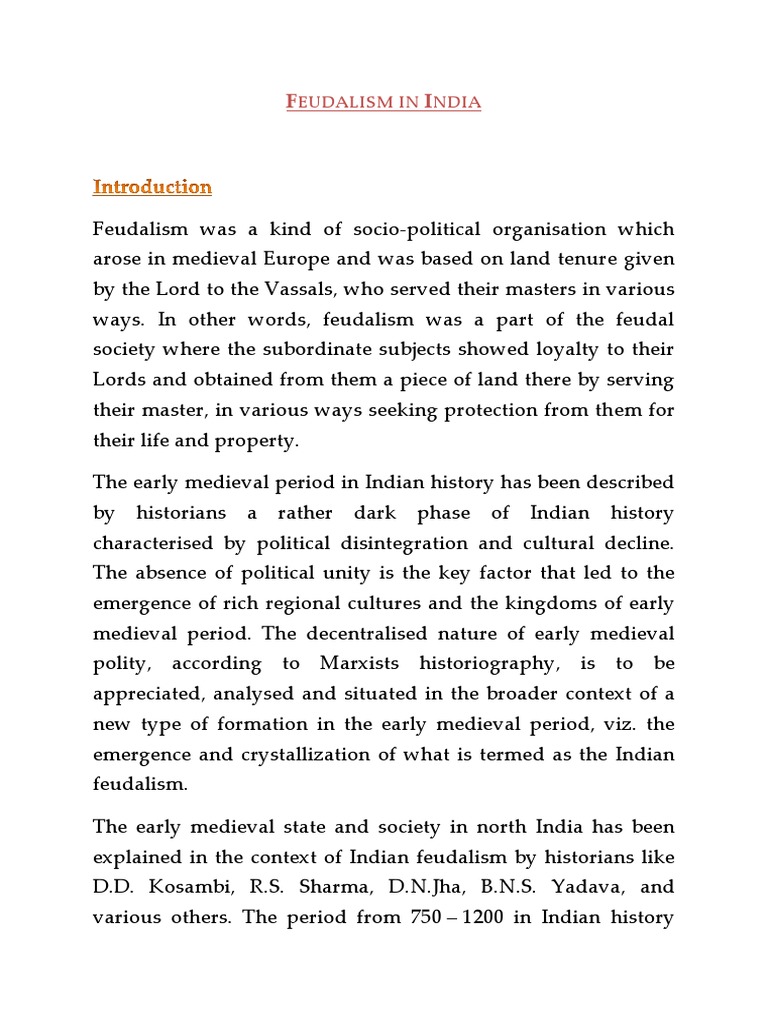 Feudalism Debate in India | PDF | Peasant | Feudalism