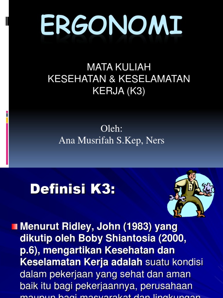 Ergonomi K3 | PDF