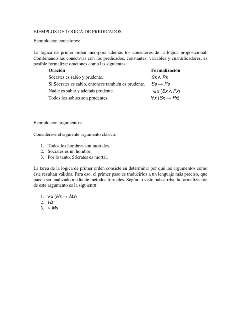 Ejemplos de Logica de Predicados | PDF