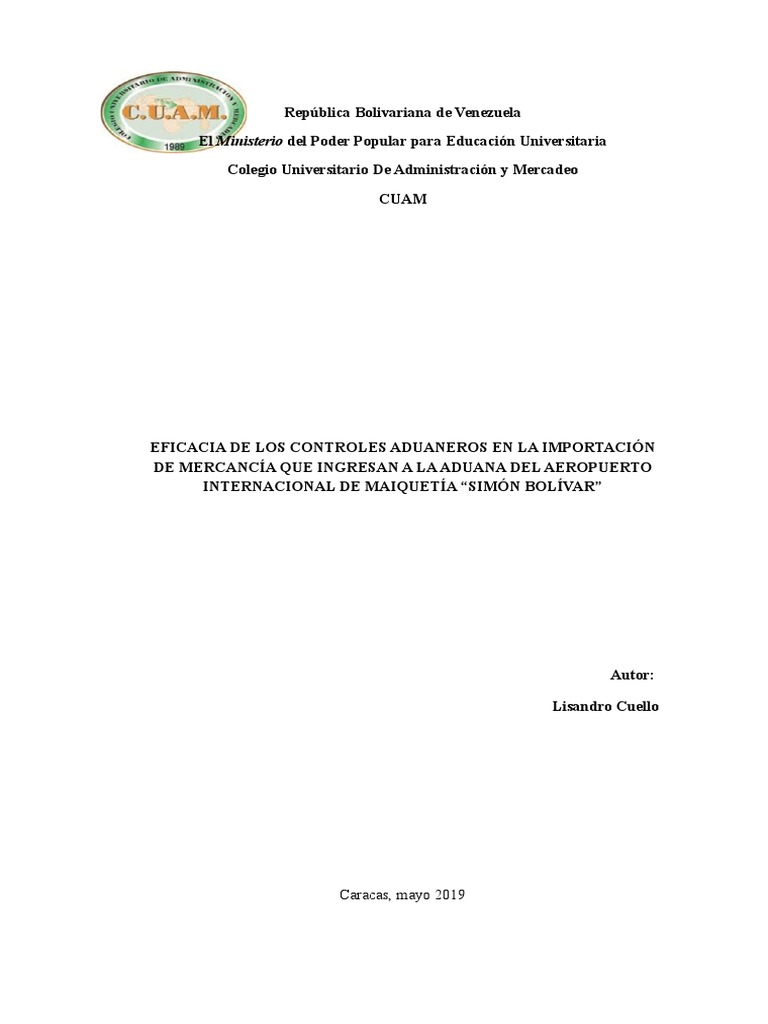 Tesis Cuam 4 | PDF | aduana | Business