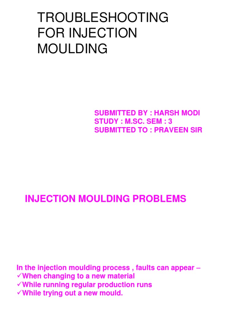 Trouble Shooting For INJECTION MOULDING | PDF | Materials Science ...