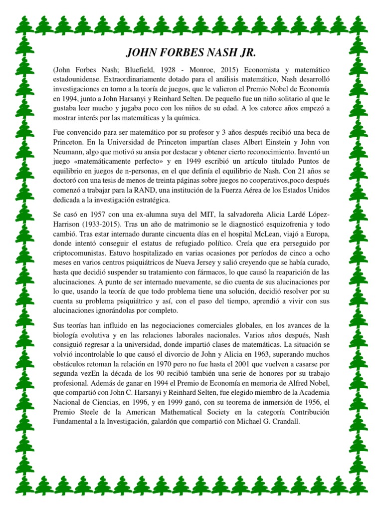 John Forbes Nash JR | PDF | Science | Enseñanza de matemática