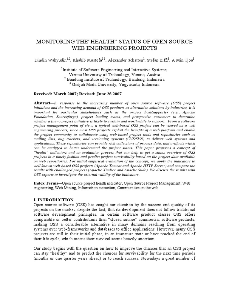 Monitoring The Health Status of Open Sou PDF | PDF | Apache Http Server ...