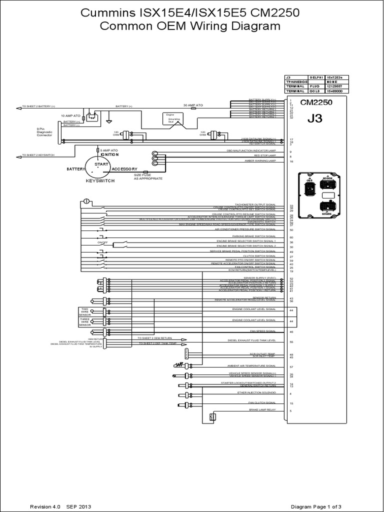 Cummins ISX15 Wiring Diagram Overview | PDF | Throttle | Diesel Engine