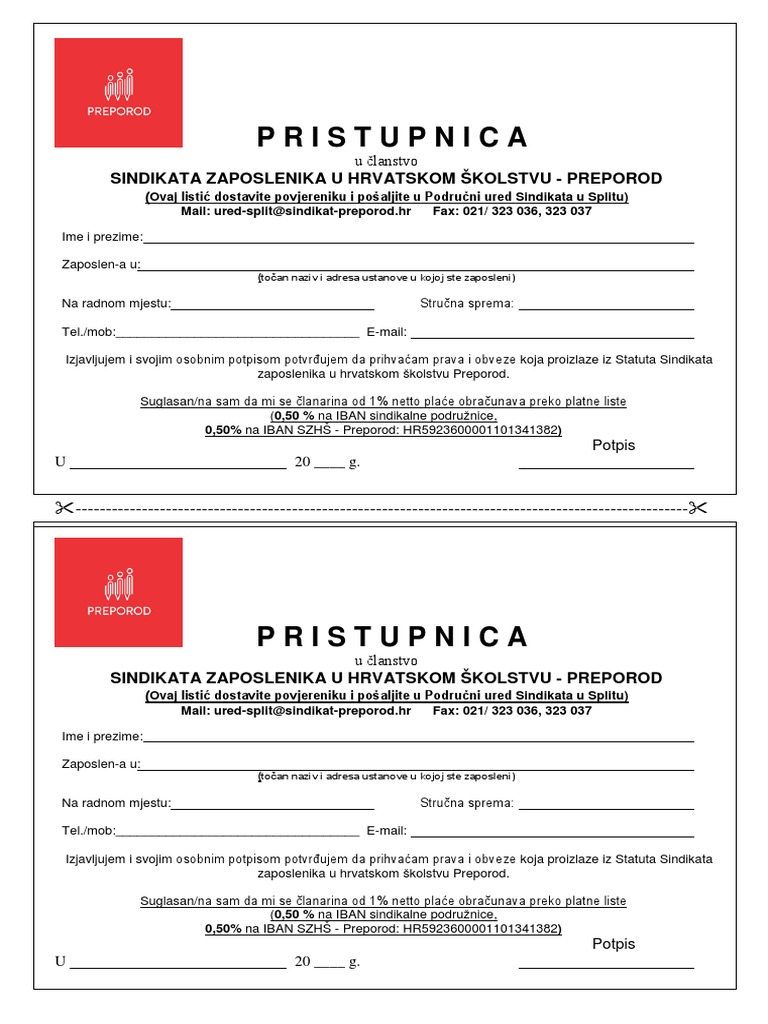 Pristupnica Novo | PDF