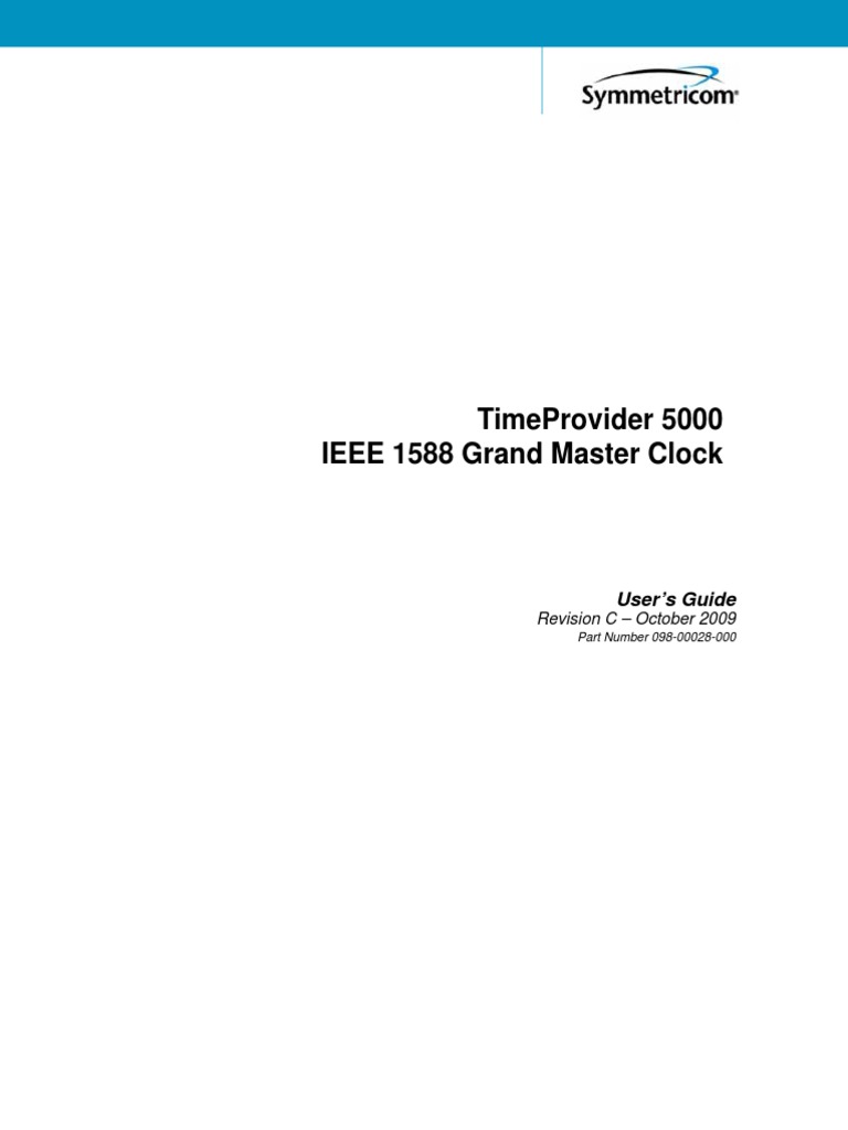 Timeprovider 5000 Ieee 1588 Grand Master Clock: User'S Guide | PDF ...