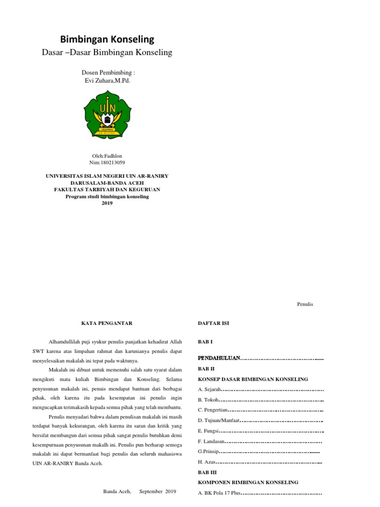 Dasar-Dasar Bimbingan Konseling | PDF | Karier & Perkembangan