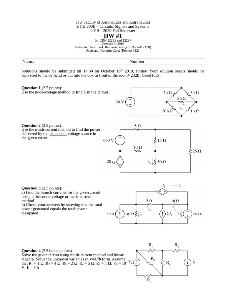 Mesh Current and Node Voltage Examples | PDF | Technology & Engineering