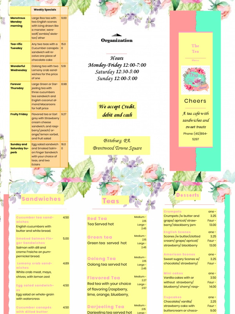 The Tea Menu | PDF | Foods | Cuisine