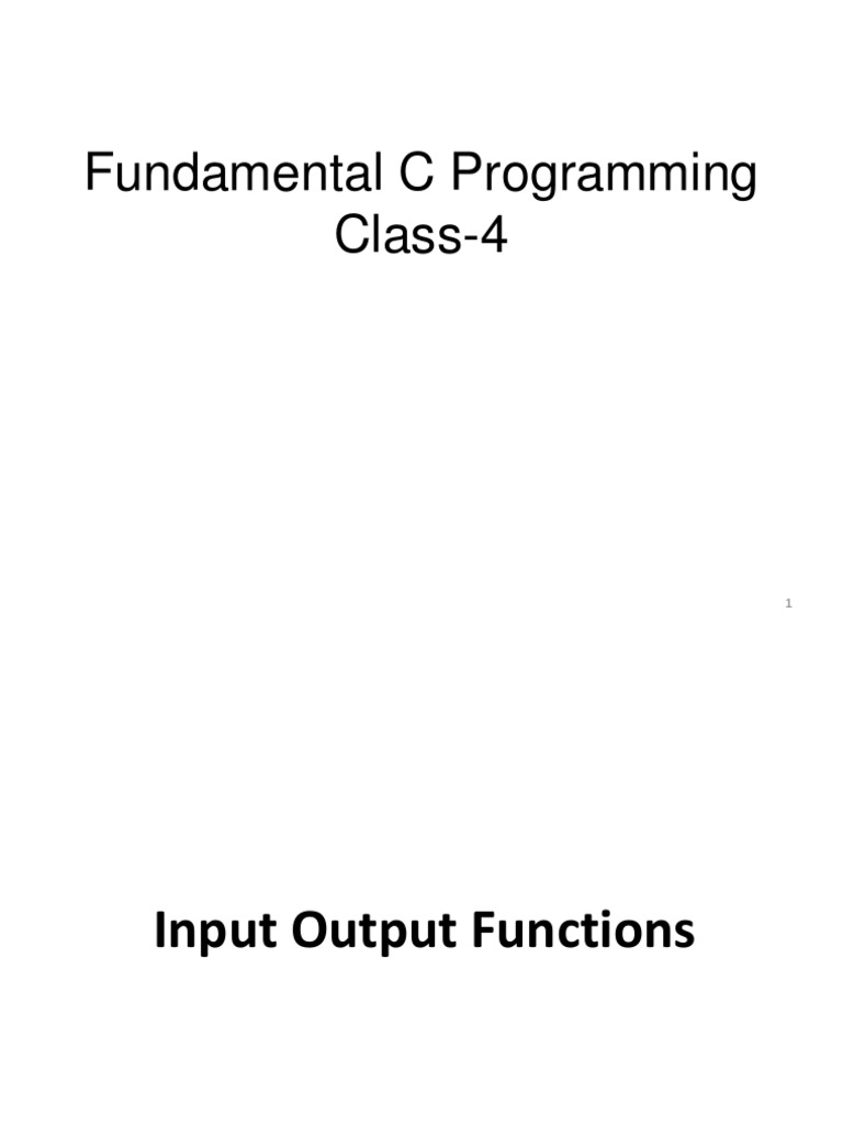 C Input Output Functions Pdf Software Engineering Notation 7770