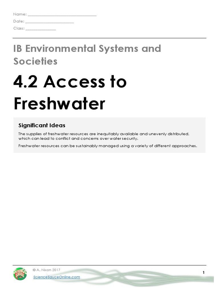 Ess | PDF | Fresh Water | Water Scarcity