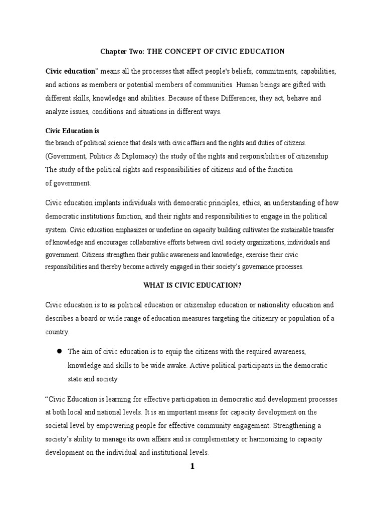 Understanding Civic Education Concepts | PDF | Civic Engagement ...
