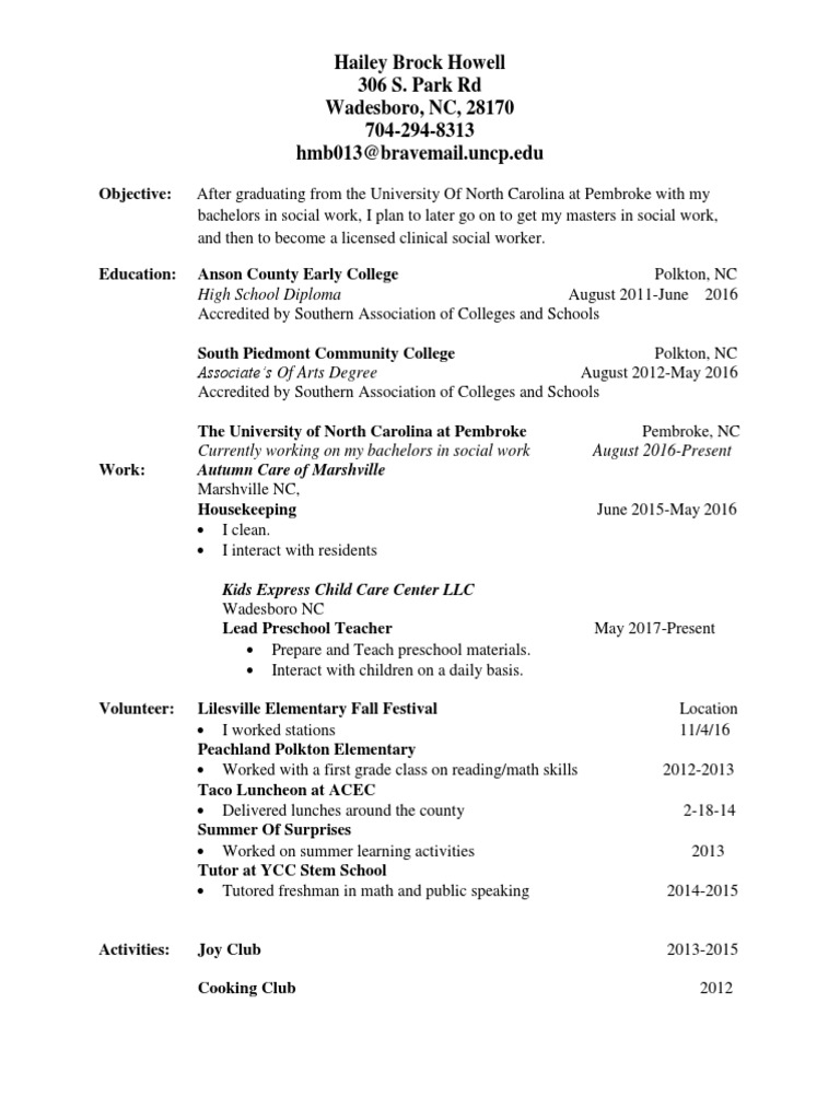 Hailey B Howell - Resume | PDF | Individualized Education Program ...