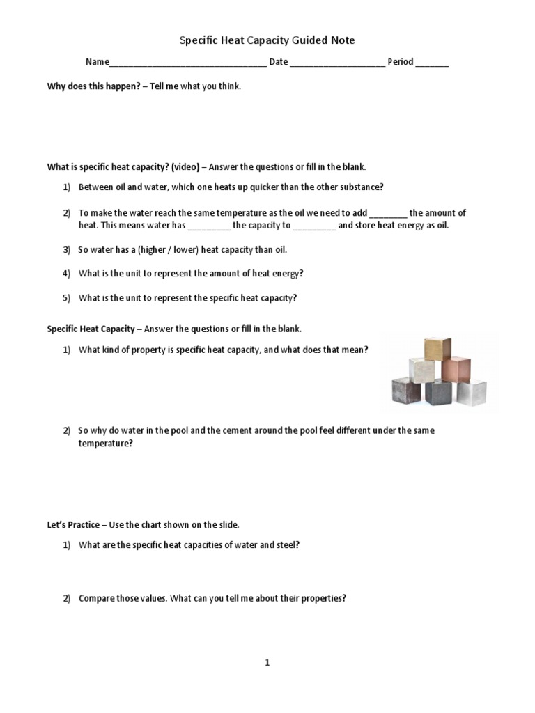 Edsc 304 Guided Note | PDF | Heat Capacity | Heat