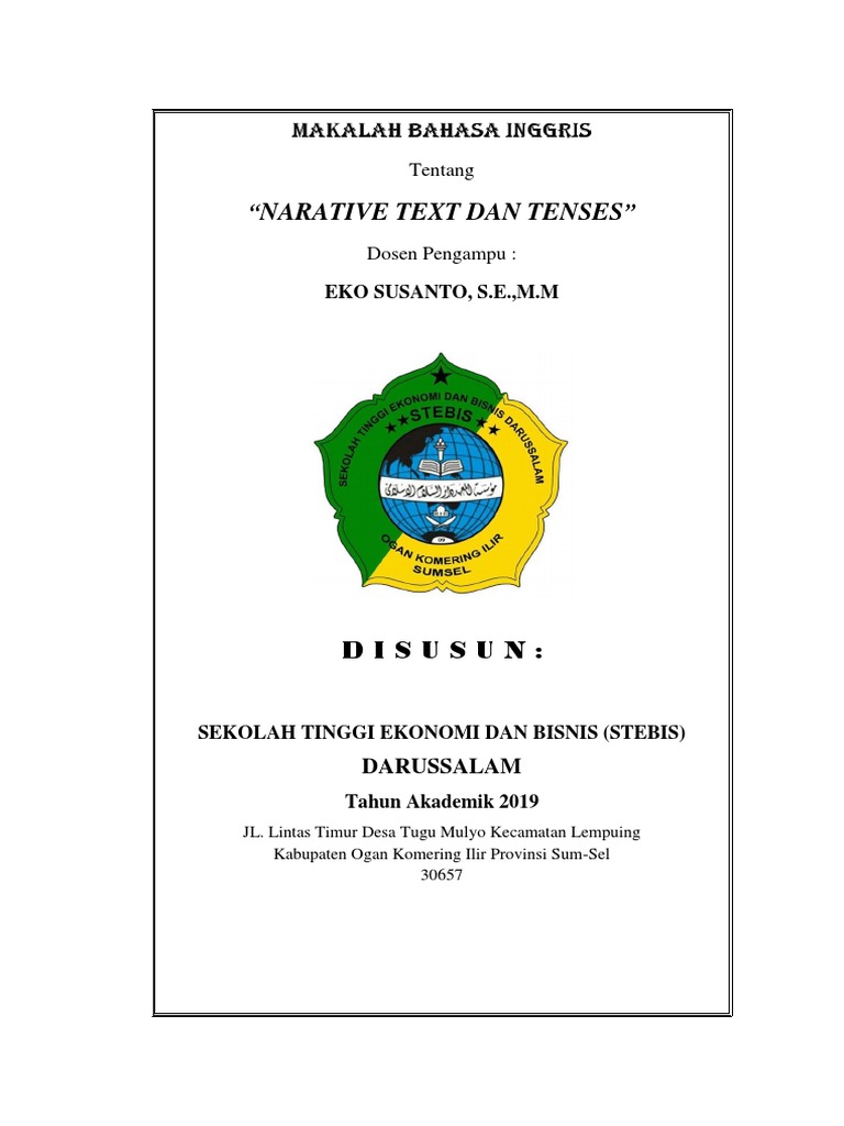 Makalah Bahasa Inggris Tentang Narrative Text Dan Tenses | PDF
