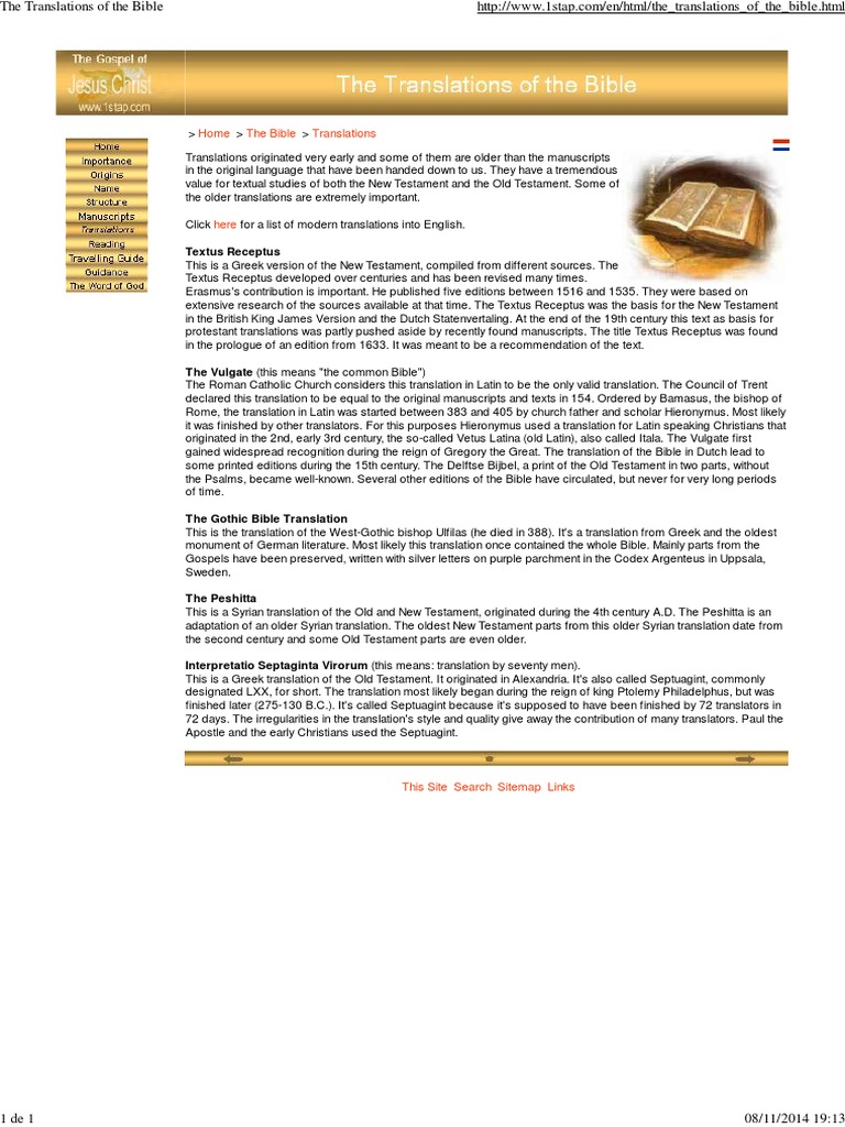 The Translations of The Bible | PDF | Bible Translations | Religious Books