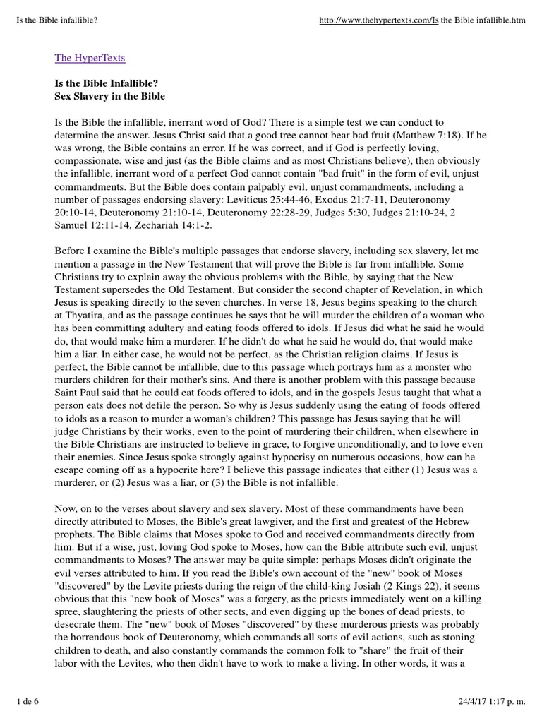 Is The Bible Infallible | PDF | Ten Commandments | Bible