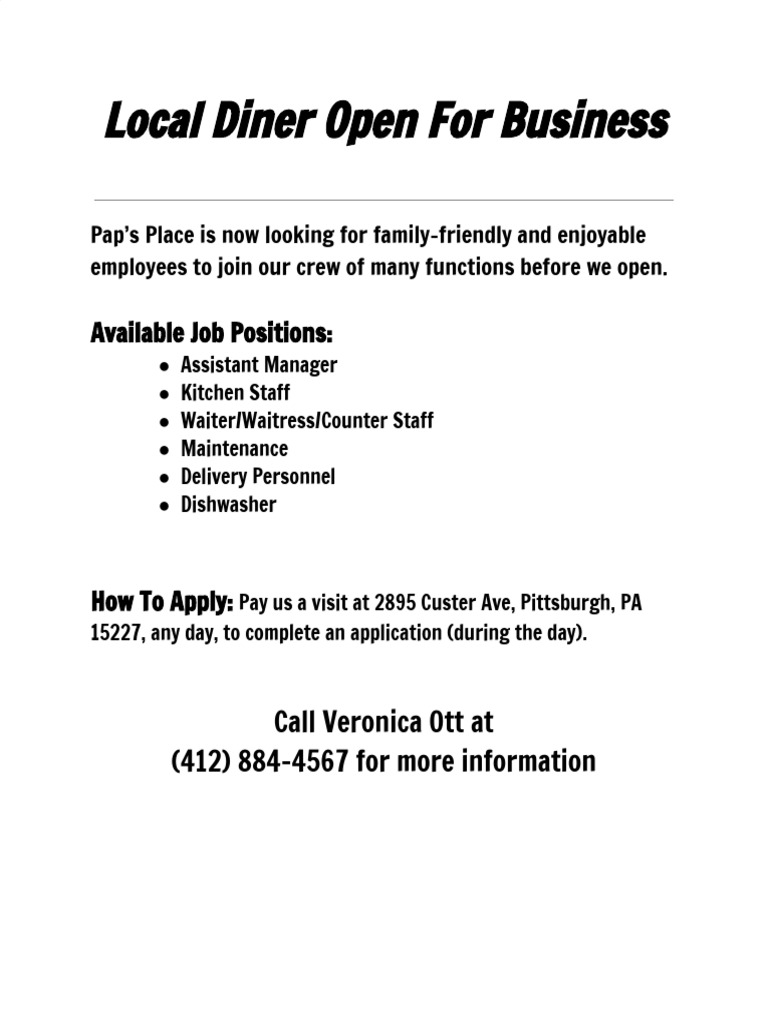 Help Wanted Ad | PDF