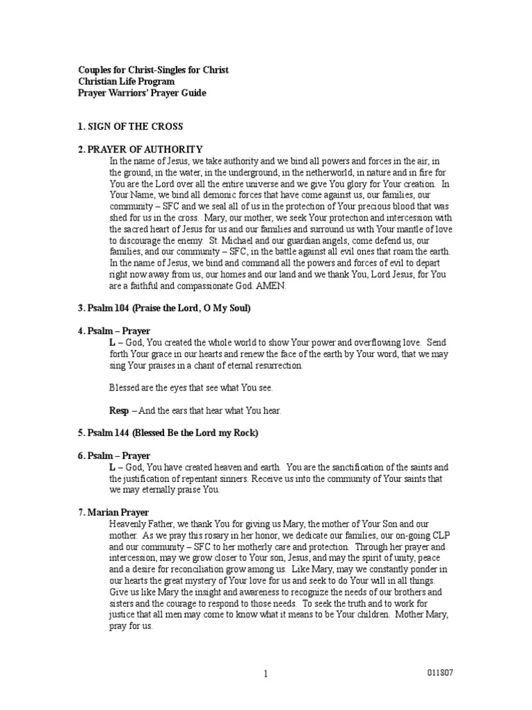 CFC Prayer Warrior Guide | PDF | Jesus | Prayer