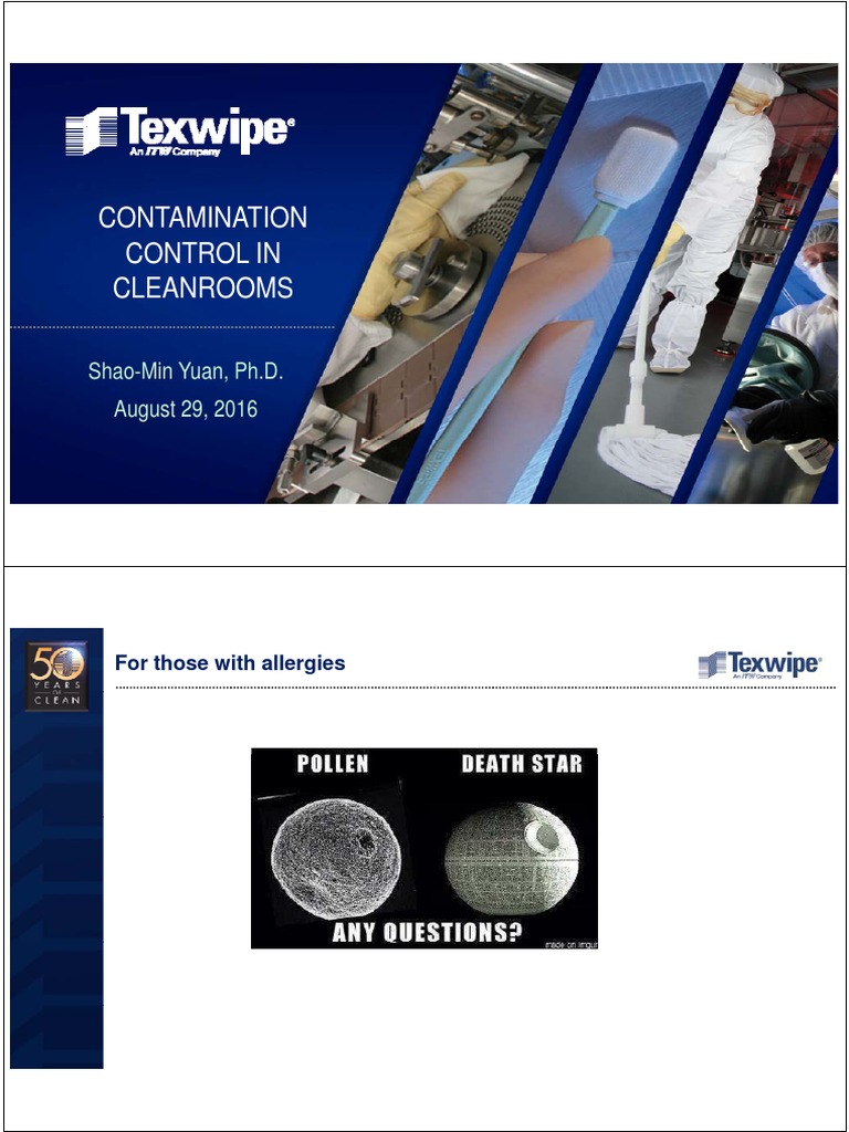Contamination Control in Cleanrooms - Texwipe | PDF | Total Organic ...