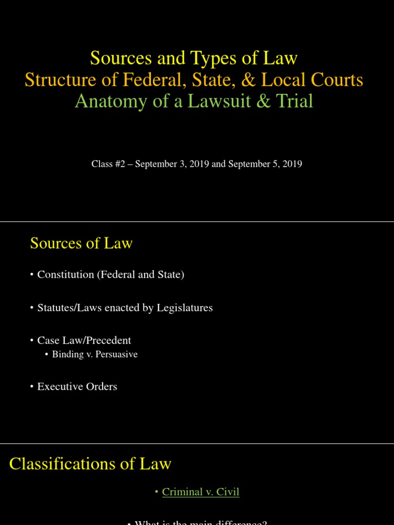 Understanding Law: Courts and Classifications | PDF | Discovery (Law ...