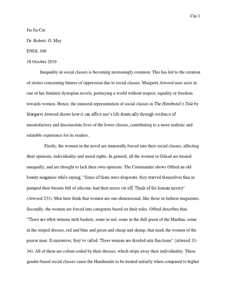 Social Hierarchy in The Handmaid's Tale | PDF | Gender | Gender Studies