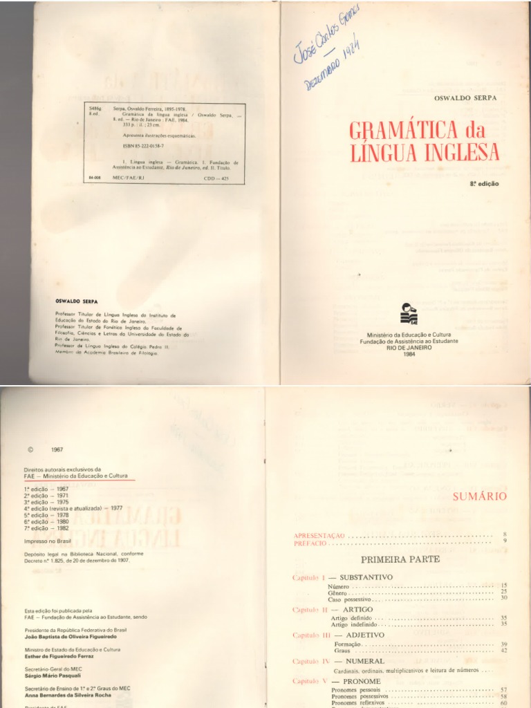 Gramática Da Língua Inglesa | PDF