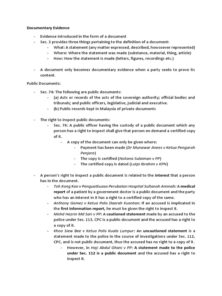 Documentary Evidence | PDF | Parol Evidence Rule | Evidence