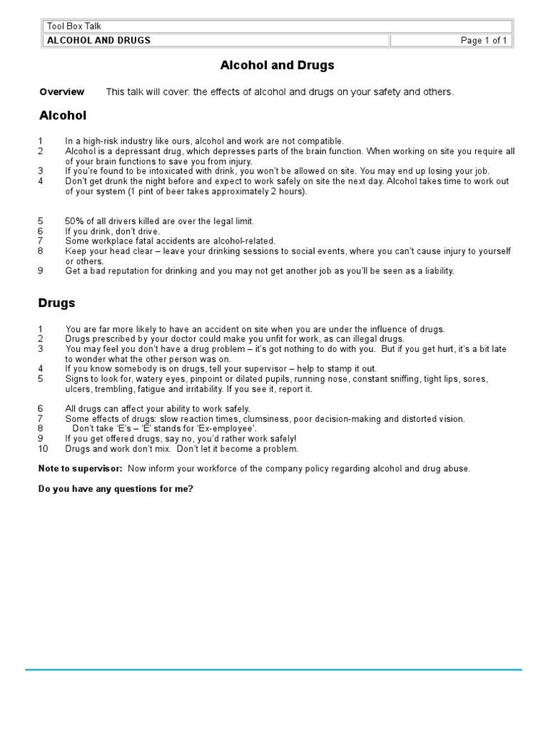 Alcohol and Drugs | PDF