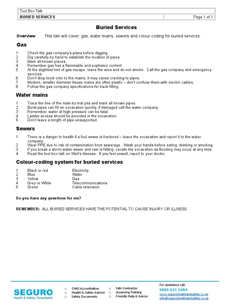 Buried Services | PDF | Sanitary Sewer | Water