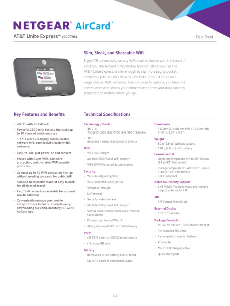 Caracteristicas Router NetGear AC779S | PDF | Wi Fi | 4 G