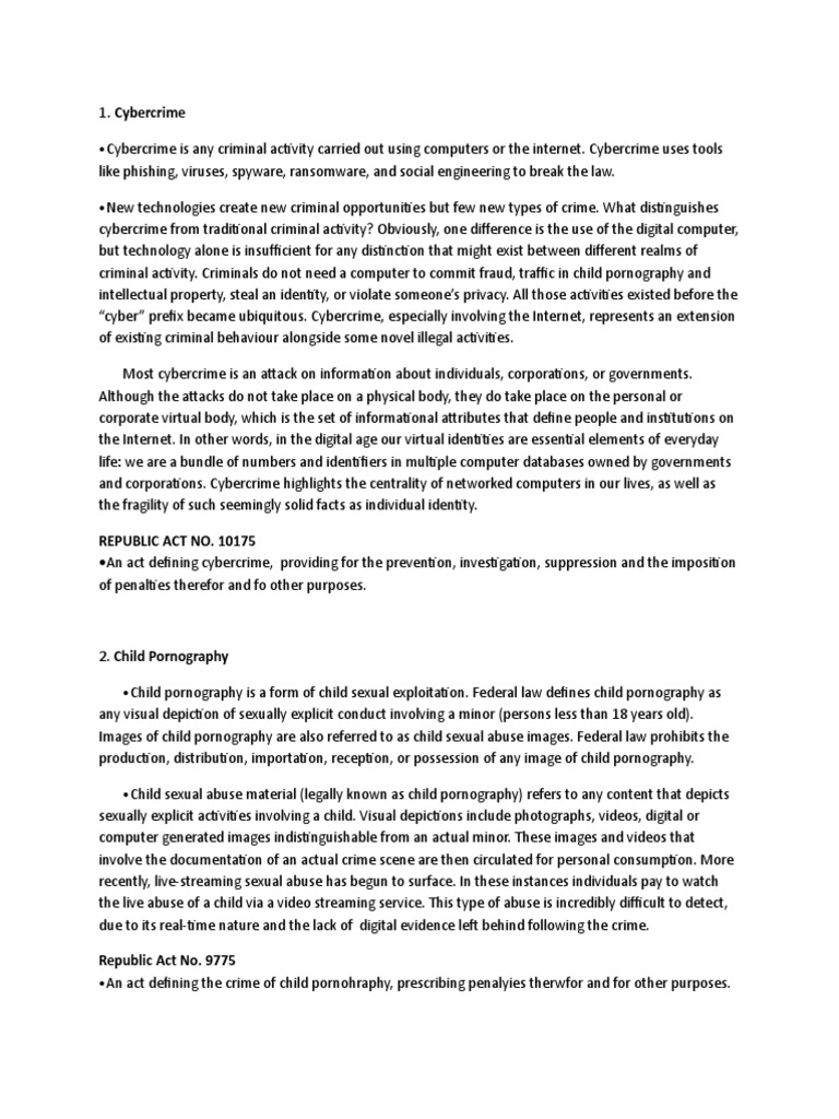 Republic Act No. 10175 - An Act Defining Cybercrime, Providing For The ...