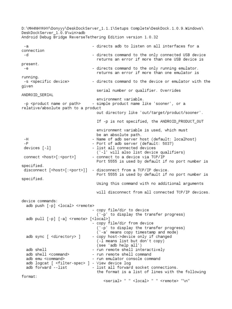 ADB Examples | Download Free PDF | Backup | Port (Computer Networking)
