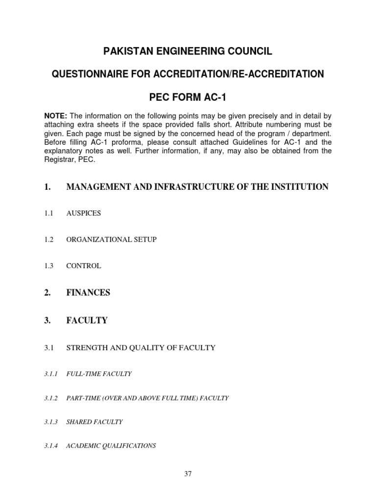 PEC AC-1 Form | PDF | Engineering | Curriculum
