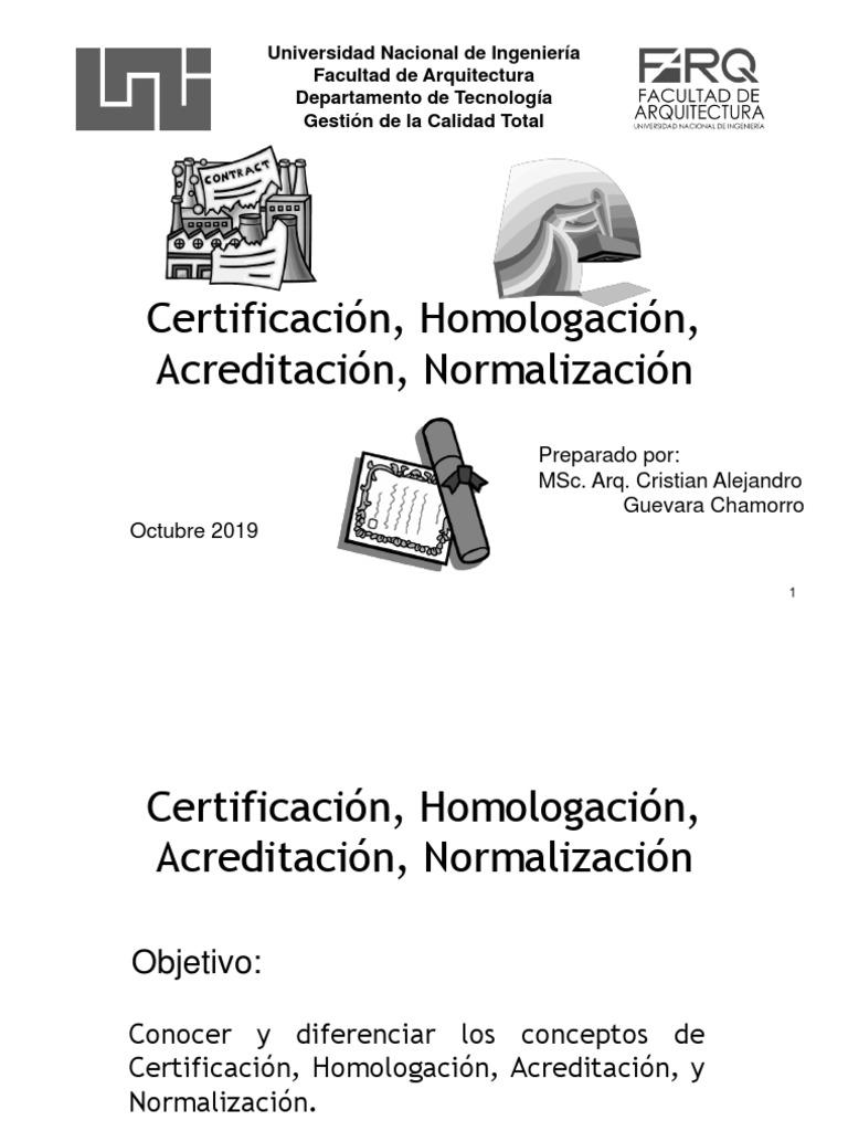 05) 1.2. Certificación, Homologación, Acreditación, y Normalización ...