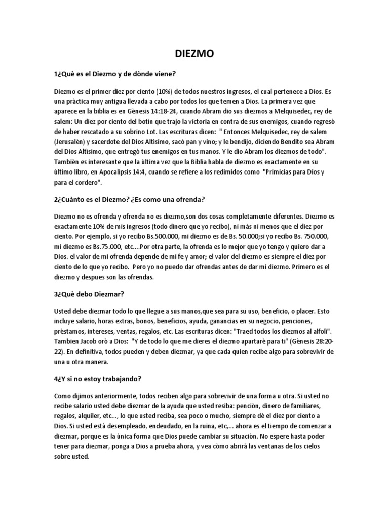El Diezmo | PDF | Diezmo | Abrahán